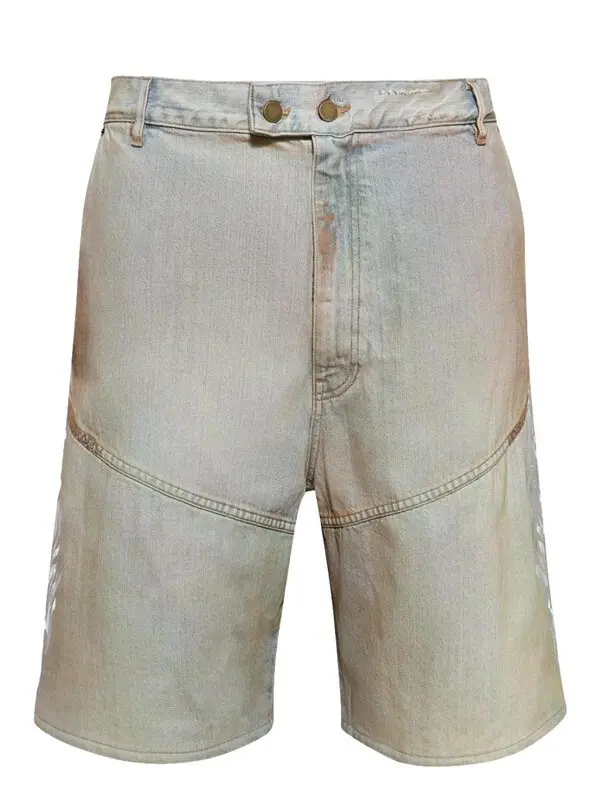 WARREN LOTAS Cotton Denim Shorts - Blue