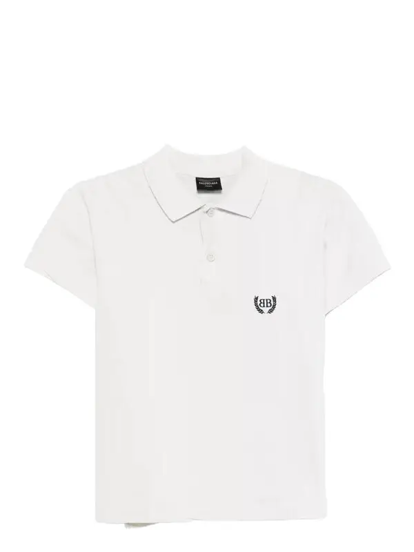 Balenciaga Logo-embroidered Polo Shirt - Grey