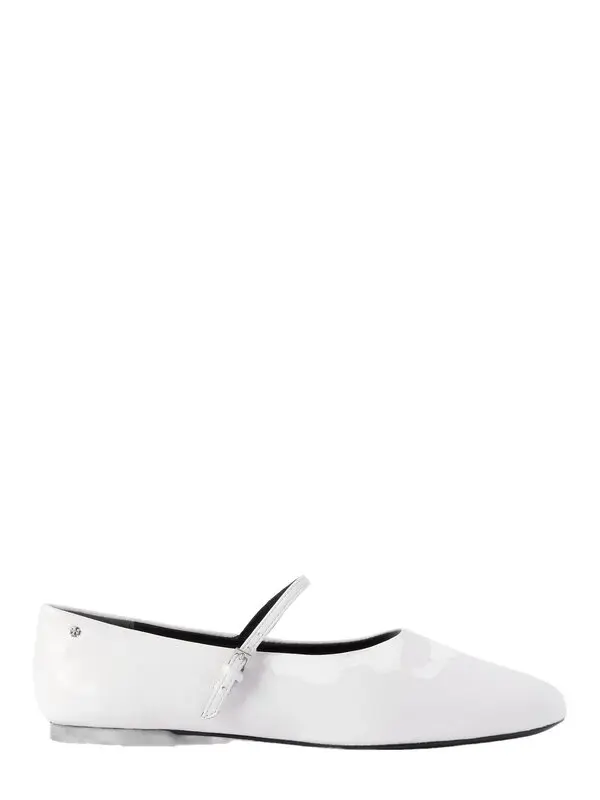 Tory Burch Mary Jane Leather Ballet Flats - White