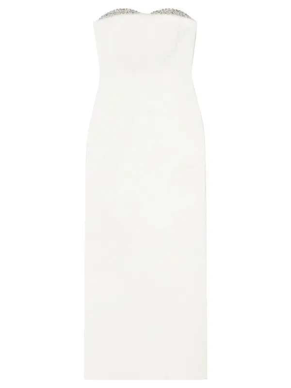 THE NEW ARRIVALS ILKYAZ OZEL Noele Strapless Crystal-embellished Gown - White