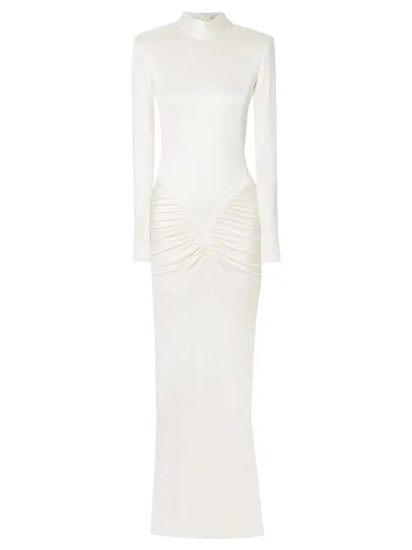 THE NEW ARRIVALS ILKYAZ OZEL Darja Gathered Gown - White