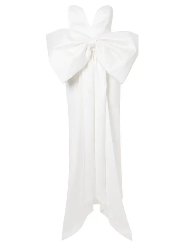 THE NEW ARRIVALS ILKYAZ OZEL Peggy Strapless Bow-detailed Gown - White