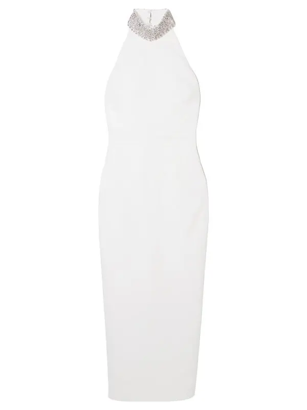 THE NEW ARRIVALS ILKYAZ OZEL Hemingway Crystal-embellished Gown - White