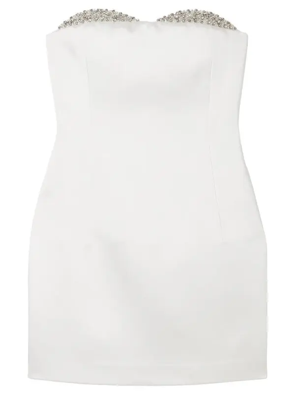 THE NEW ARRIVALS ILKYAZ OZEL Noele Strapless Crystal-embellished Mini Dress - White