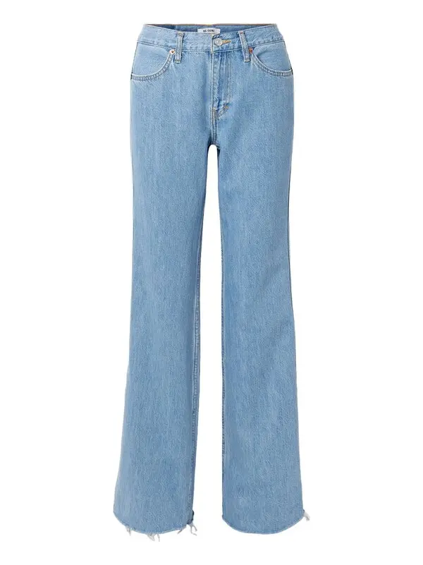 RE/DONE The Californian Frayed Flared Jeans - Blue