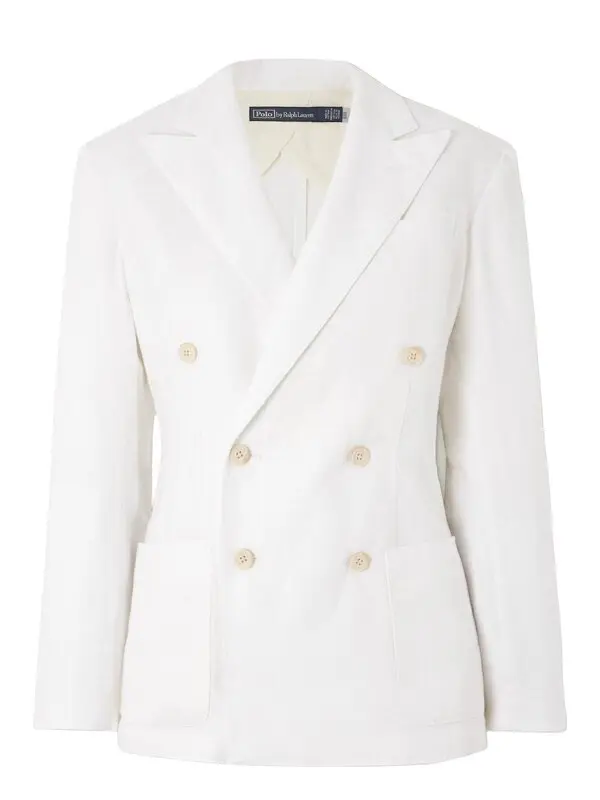 Polo Ralph Lauren Double-breasted Linen Blazer - Off-white