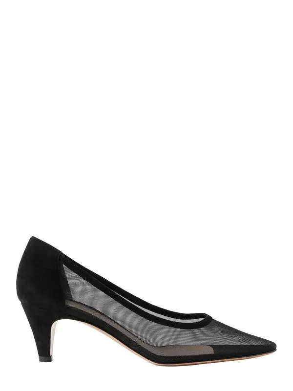 GIANVITO ROSSI Rete 55 Suede-trimmed Mesh Pumps - Black