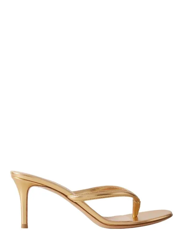 GIANVITO ROSSI Calypso 70 Metallic Leather Sandals - Gold