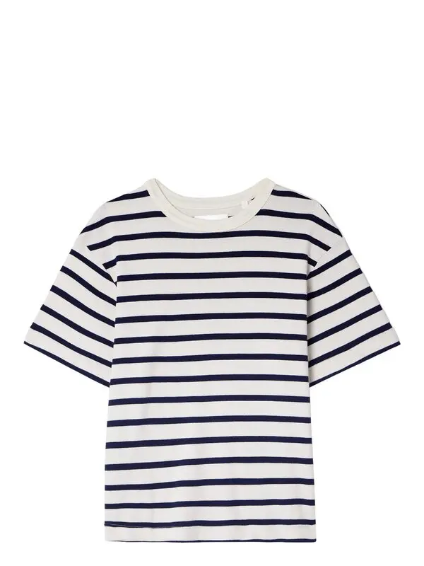 Citizens Of Humanity Striped Cotton-blend Jersey T-shirt - Blue
