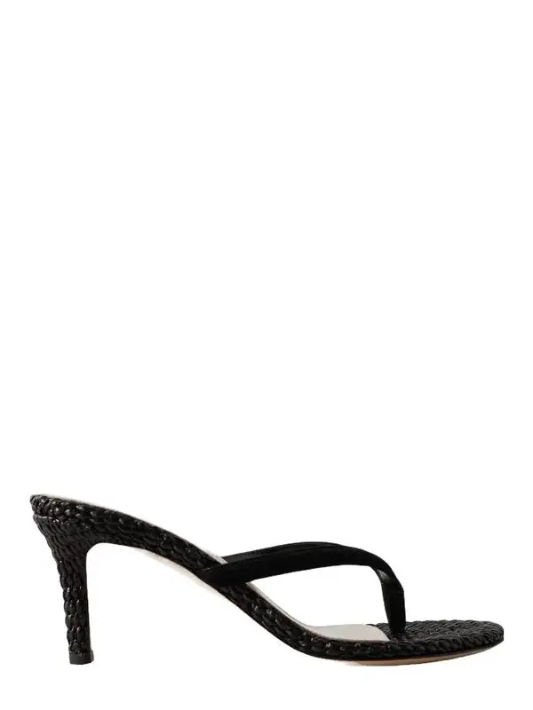 GIANVITO ROSSI Calypso 70 Raffia Sandals - Black
