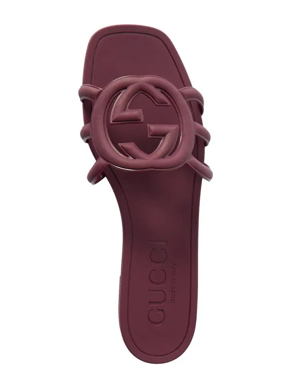Gucci Rubber Slides - Burgundy