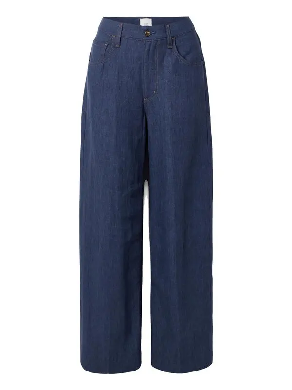 Citizens Of Humanity Argent Ayla Baggy Linen Wide-leg Pants - Blue