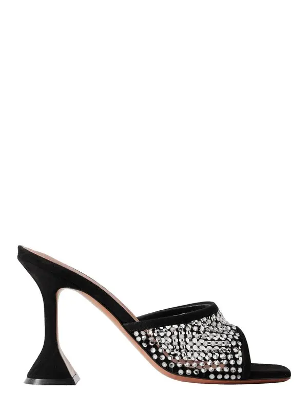 Amina Muaddi Lupita Crystal-embellished Mules - Black