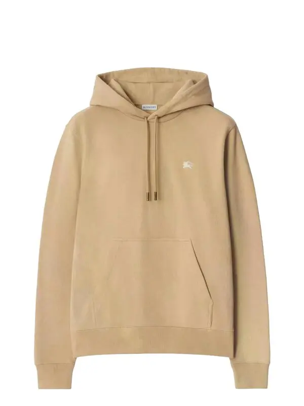 Burberry Cotton Hoodie With Knight Stamp - Neutrals