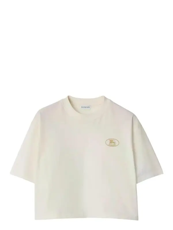 Burberry Cropped T-shirt - Neutrals