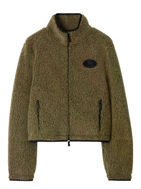 Burberry Fleece Cropped Jacket - Green