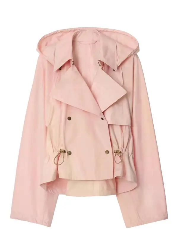 Burberry Gabardine Trench Jacket - Pink