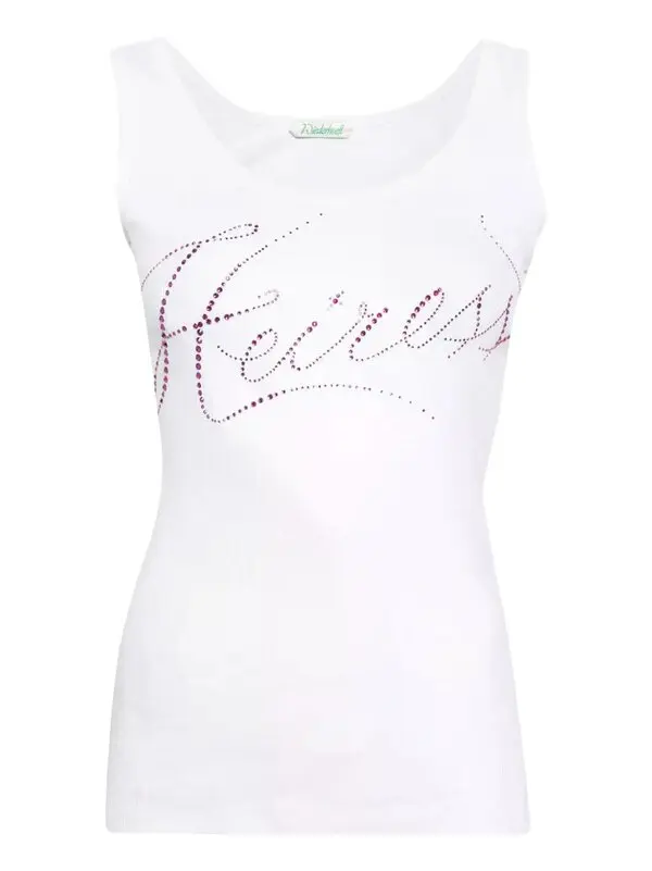WIEDERHOEFT Heiress Crystal-embellished Tank Top - White