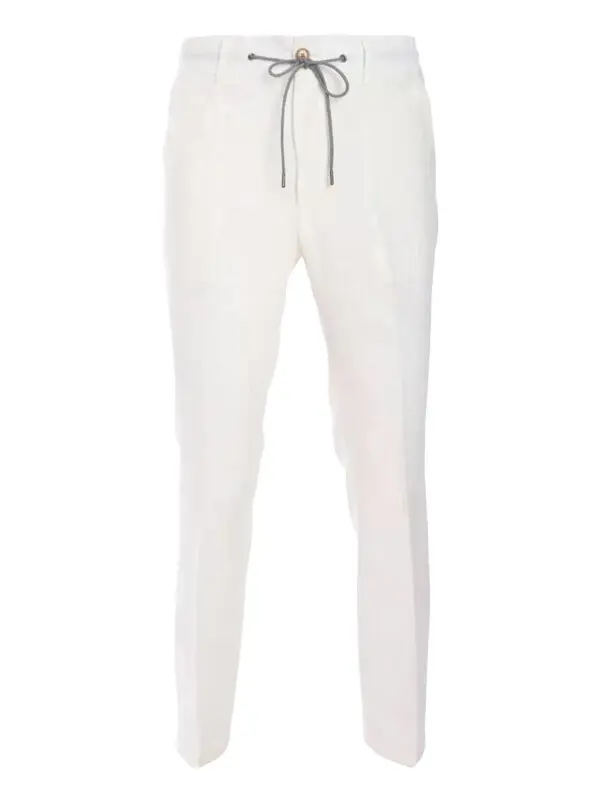 Luciano Barbera Linen Trousers - White