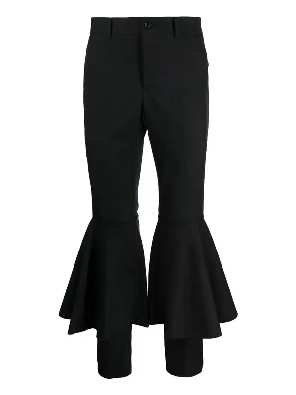 CDG Flared-leg Tailored Trousers - Black