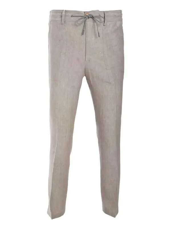 Luciano Barbera Linen Trousers - Neutrals