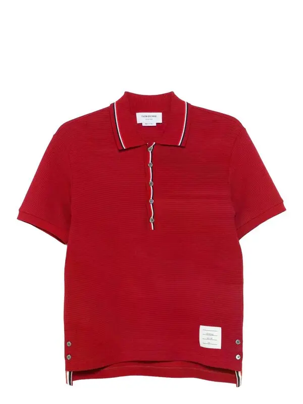 Thom Browne Rwb-stripe Cotton Polo Shirt - Red