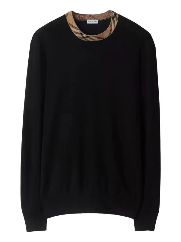 Burberry Wool Crew Neck Sweater - Black