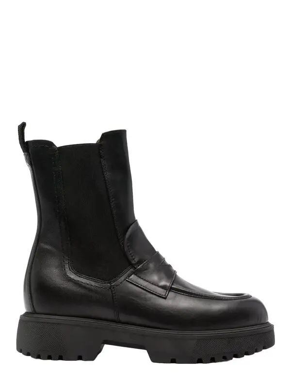 NEROGIARDINI Calf-length Leather Boots - Black