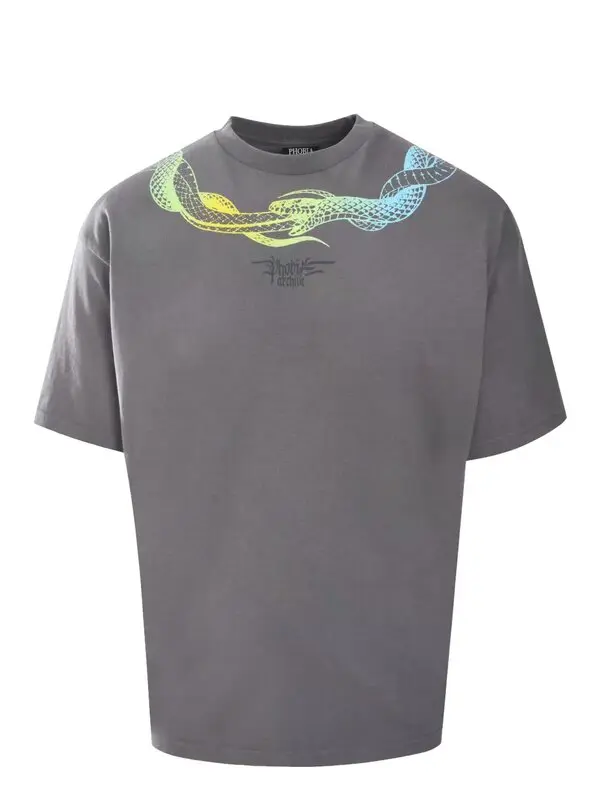 PHOBIA Circle Snake T-shirt - Grey