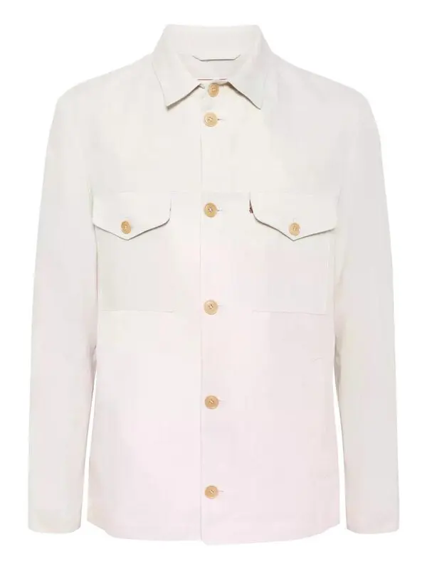 Luciano Barbera Button-up Linen Shirt Jacket - Neutrals