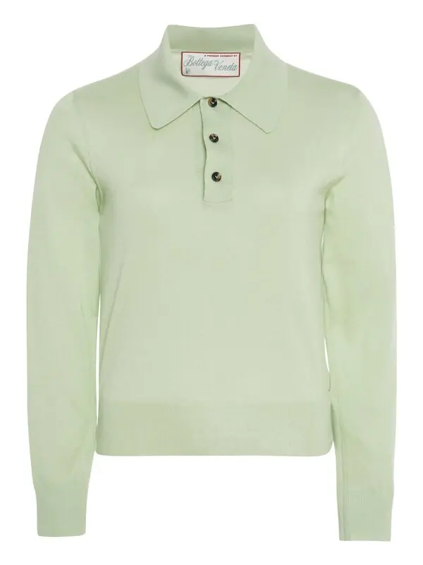 Bottega Veneta Cashmere Polo Top - Green