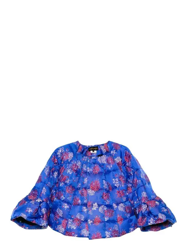 Comme Des Garçons Floral-jacquard Jacket - Blue