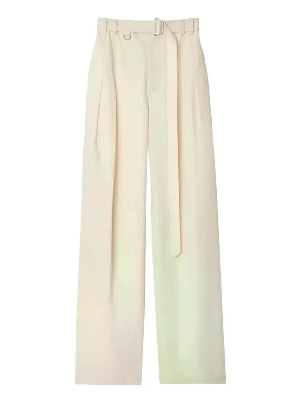 Burberry Gabardine Belted Trousers - Neutrals
