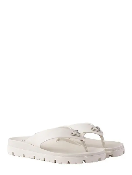 Prada Rubber Thong Sandals - Neutral