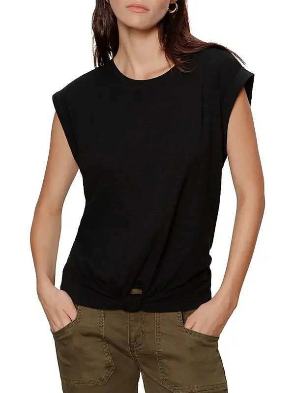 Sanctuary Knotted Hem Muscle Tee - Black