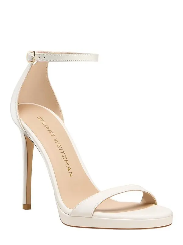STUART WEITZMAN Nudist Platform High Heel Sandals - Cream