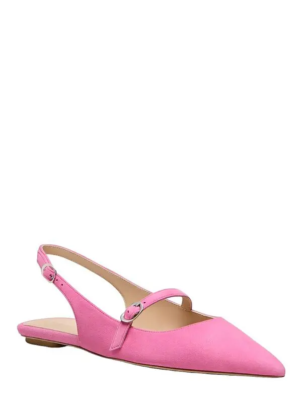 STUART WEITZMAN Emilia Pointed Toe Slingback Mary Jane Shoes - Berry Punch
