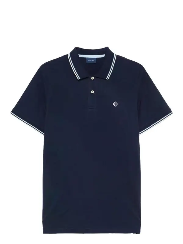 Gant Logo-appliqué Polo Shirt - Blue