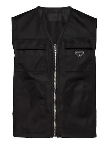 Prada Brand-plaque Nylon Gilet - Black