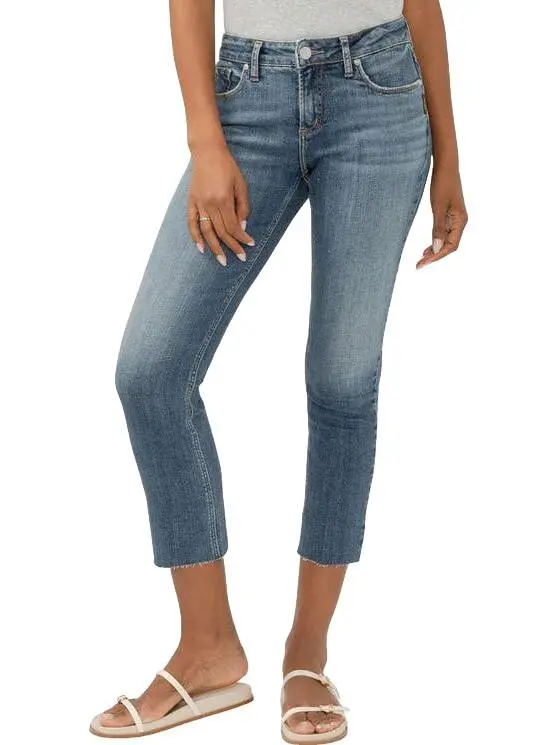SILVER JEANS CO. Elyse Raw Hem Capri Jeans - Serenade