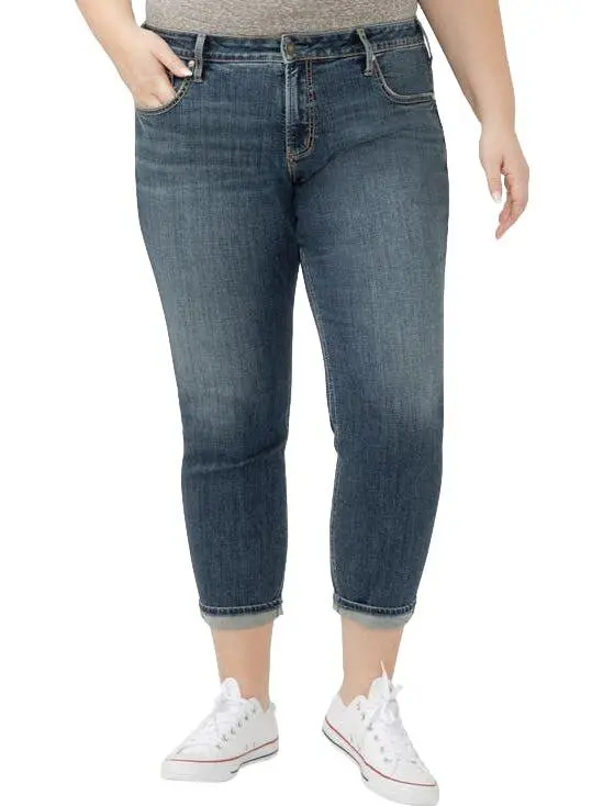 SILVER JEANS CO. Curvy Mid-rise Ankle Boyfriend Jeans - Treble