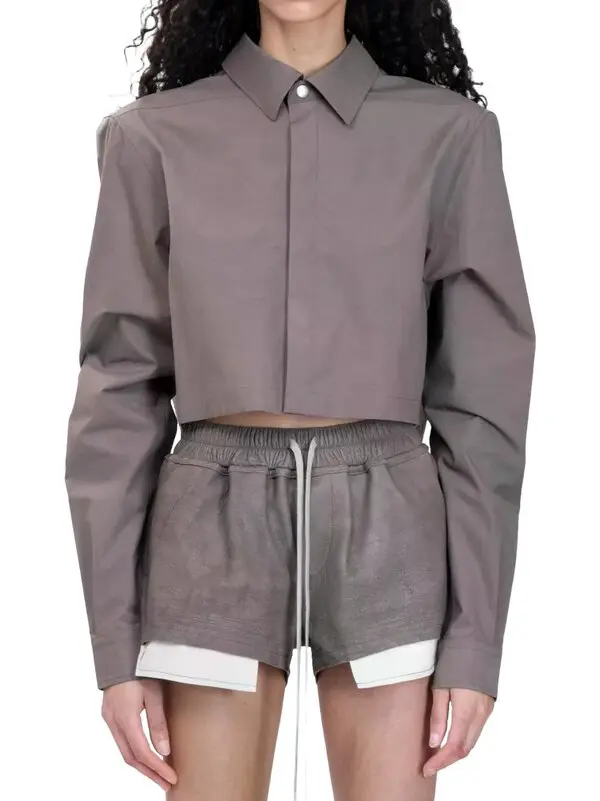 Rick Owens Cropped Shirt Jacket - Brown