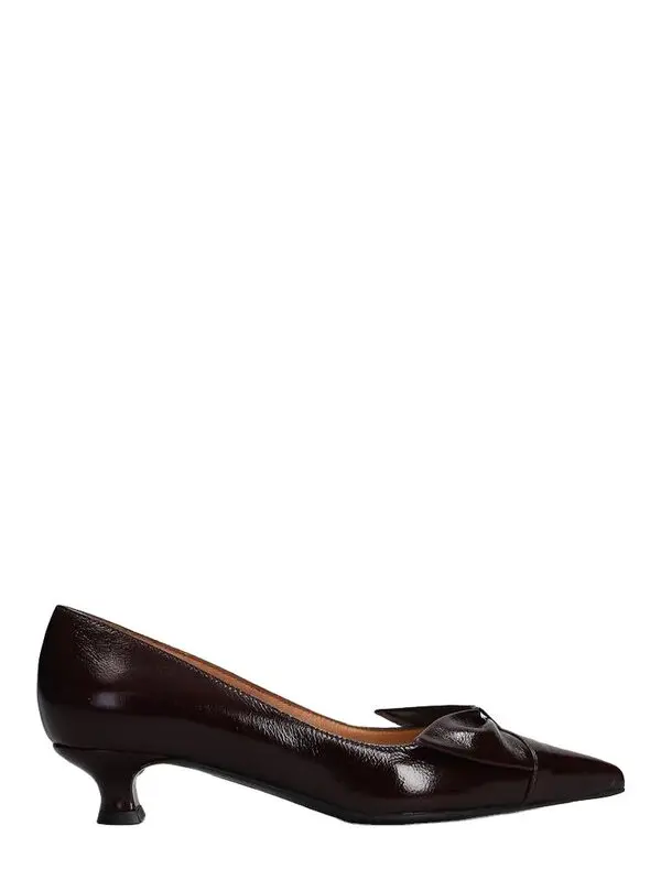 ISABEL FERRANTI Pumps In Leather With Bow Detail - Red