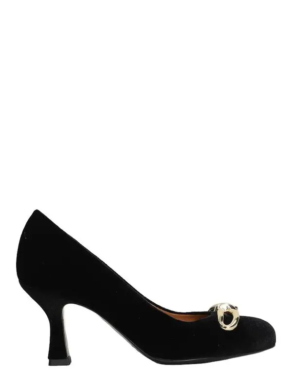 ISABEL FERRANTI Pumps In Velvet With Bow Detailing - Black