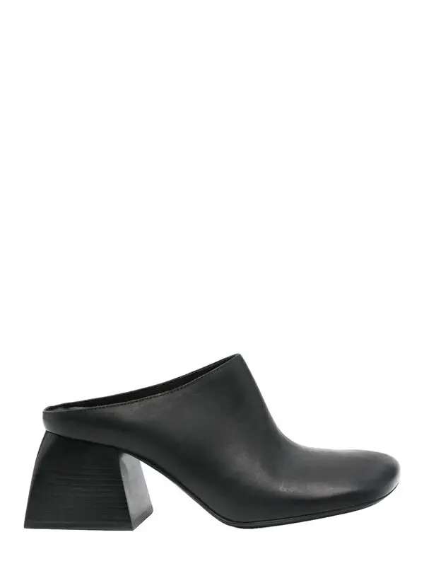 UMA WANG 60mm Leather Mules - Black