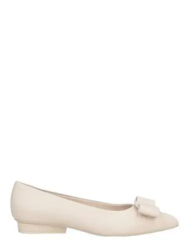 FERRAGAMO Leather Ballet Flats - White