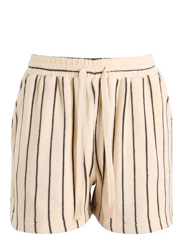 BONGUSTA Naram Striped Terry Shorts - Cream