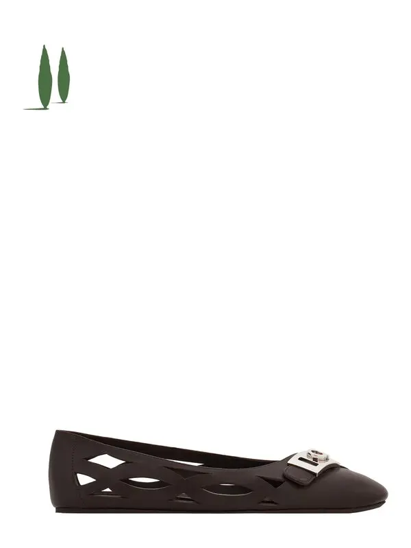 FERRAGAMO Hug Buckle Ballerina Flat - Brown