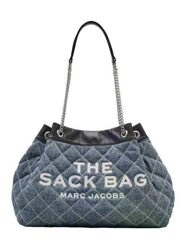 Marc Jacobs The Quilted Denim Large Chain Sack Bag - Blue