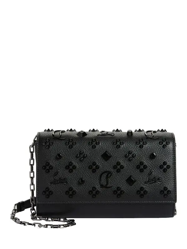 CHRISTIAN LOUBOUTIN Paloma Studded Leather Clutch - Black